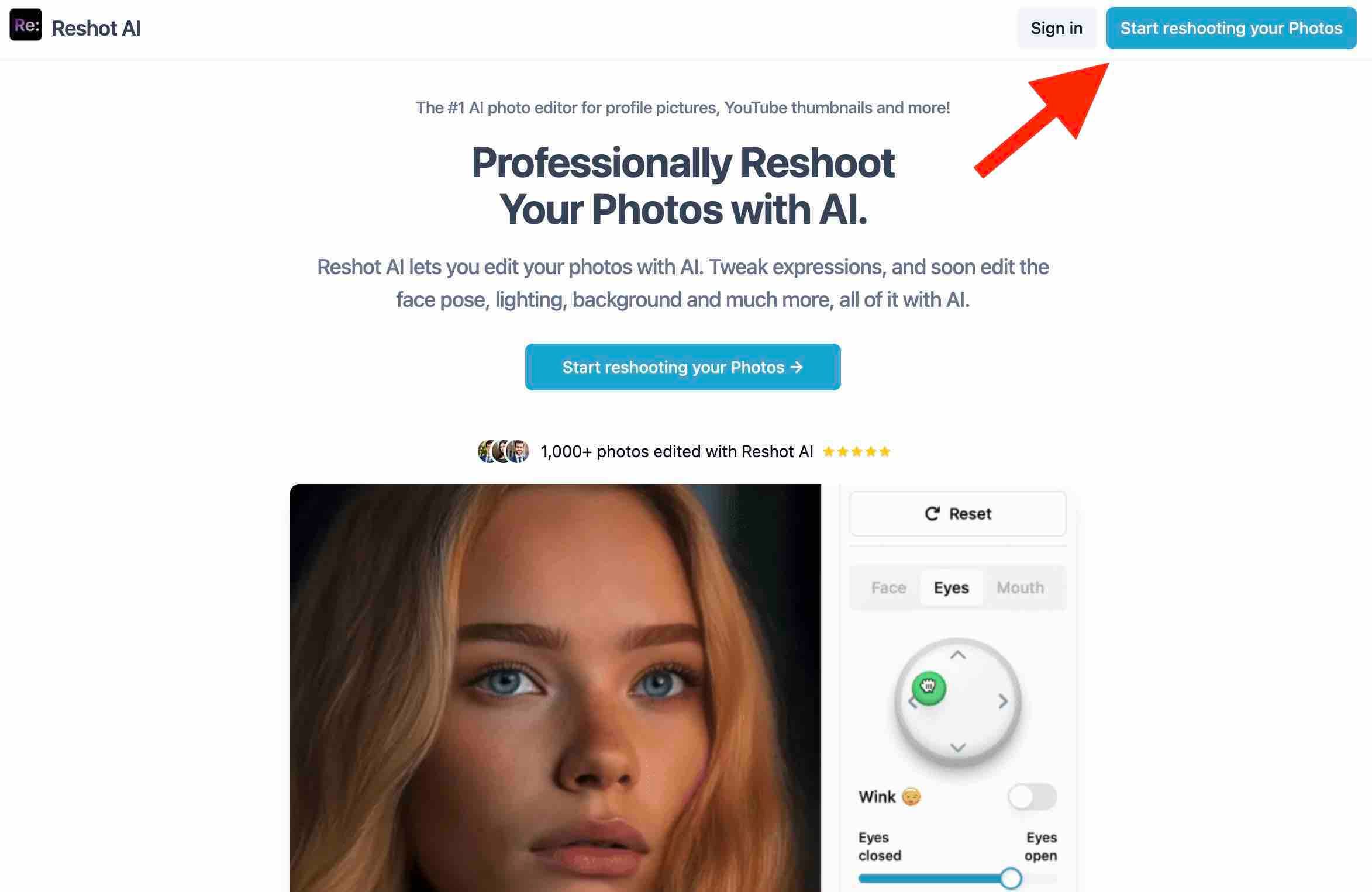 Reshot(リショット)AIとは？顔写真を加工できるAIの使い方や料金